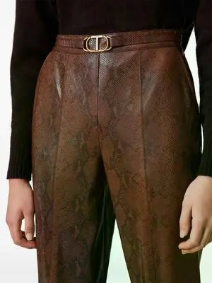 TWINSET Snake-effect Cropped Trousers