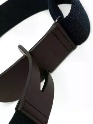 TOD'S Greca Pebbled-texture Belt - Blue