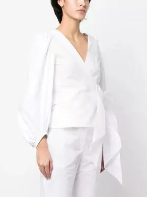 P.a.r.o.s.h Side-tie Crop-sleeve Blouse