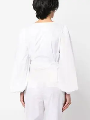 P.a.r.o.s.h Side-tie Crop-sleeve Blouse