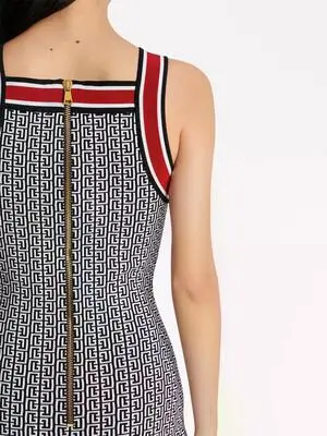 Balmain Button-embellished Monogram Minidress