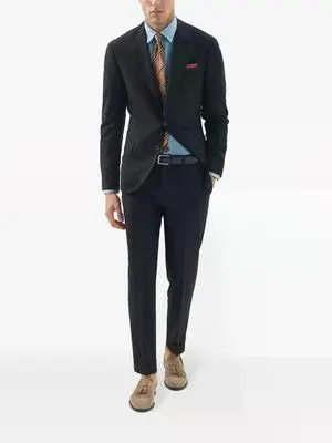Brunello Cucinelli Super 150s Virgin Wool Four Season Batavia Twill Blazer - Black