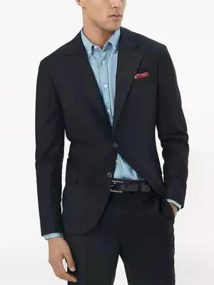 Brunello Cucinelli Super 150s Virgin Wool Four Season Batavia Twill Blazer - Black