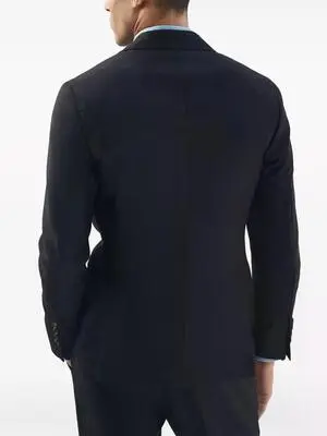 Brunello Cucinelli Super 150s Virgin Wool Four Season Batavia Twill Blazer - Black