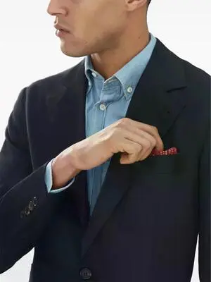 Brunello Cucinelli Super 150s Virgin Wool Four Season Batavia Twill Blazer - Black