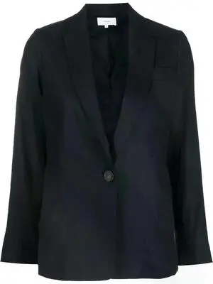 Vince Single-breasted Linen-blend Blazer - Blue