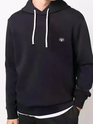 Emporio Armani Long-sleeved Logo Patch Hoodie