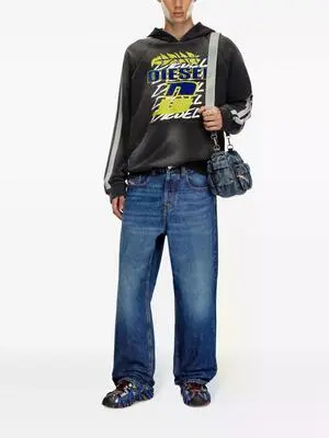 DIESEL® D-macro Logo Patch Jeans - Blue