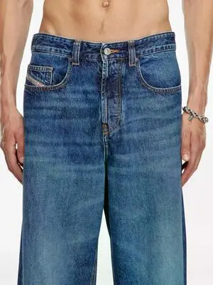 DIESEL® D-macro Logo Patch Jeans - Blue