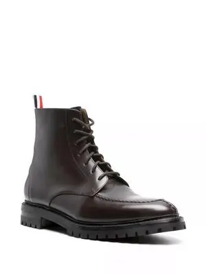 Thom Browne Wingtip Leather Boots - Brown