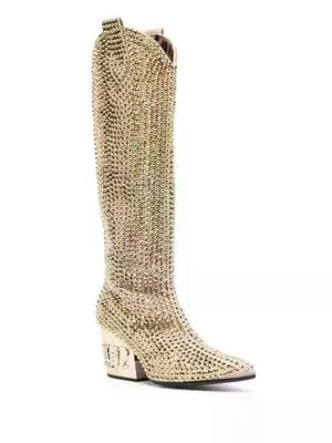 Philipp Plein Embellished Cowboy Calf-length Boots