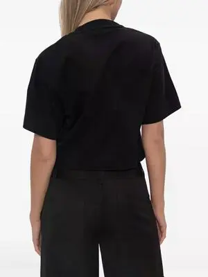 Off-White Jewelled-logo Cropped T-shirt