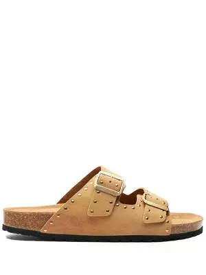SCAROSSO Hopi Stud-embellished Suede Sandals