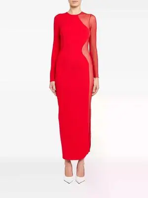 Stella McCartney Lace-panel Midi Dress - Red