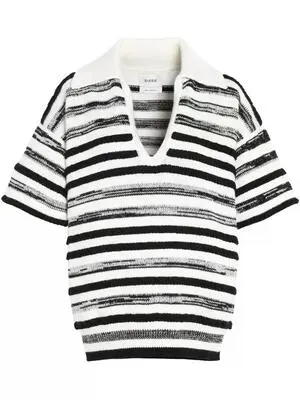 BARRIE Striped Polo Top