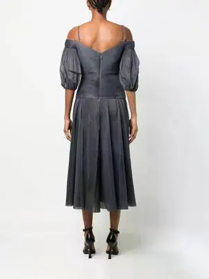 Zimmermann Off-shoulder Pleated Midi Dress