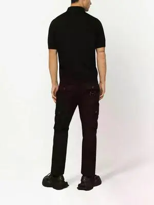 Dolce & Gabbana Logo-tag Wool Polo Shirt - Black