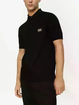 Dolce & Gabbana Logo-tag Wool Polo Shirt - Black