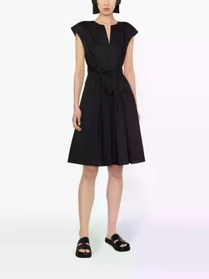 Woolrich Belted Cotton Flared Dress - Black