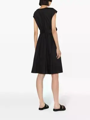 Woolrich Belted Cotton Flared Dress - Black