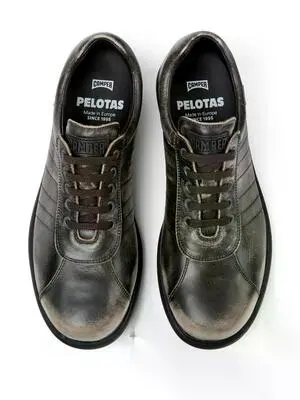 Camper Pelotas Ariel Distressed Leather Sneakers - Grey