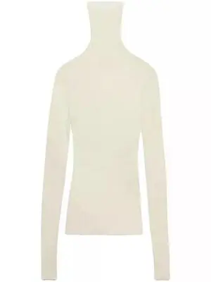 AMI Paris Roll-neck Ribbed Knit Sweater