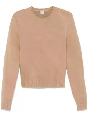 TOTEME Cropped Crew-neck Sweater
