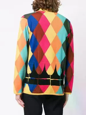 Comme Des Garçons Diamond-print V-neck Cardigan