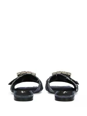 Dolce & Gabbana Embellished Patchwork-denim Sandals