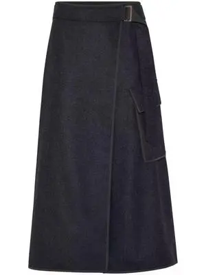 Brunello Cucinelli Wrap-design Midi Skirt