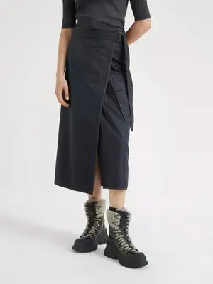 Brunello Cucinelli Wrap-design Midi Skirt