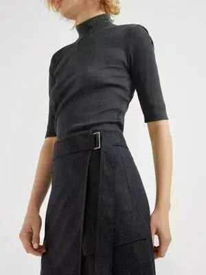 Brunello Cucinelli Wrap-design Midi Skirt