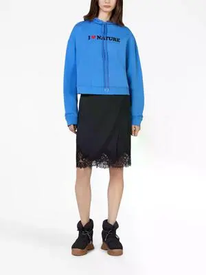 Stella McCartney Guipure Lace Trim Satin Skirt