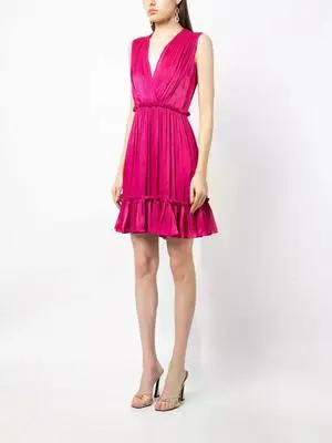 Costarellos V-neck Flared Minidress