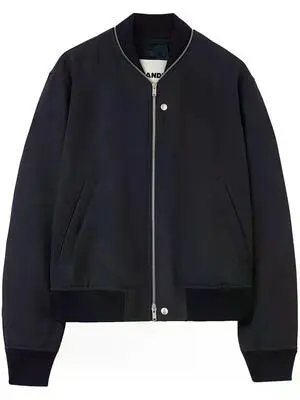 JIL SANDER Zip-embellished Wool Bomber Jacket