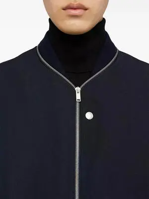 JIL SANDER Zip-embellished Wool Bomber Jacket