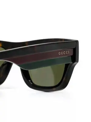 Gucci Rectangle-frame Sunglasses - Brown