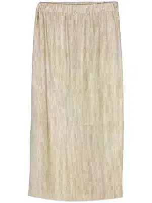 ALYSI Striped Velvet Corduroy Midi Skirt