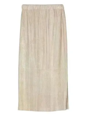 ALYSI Striped Velvet Corduroy Midi Skirt