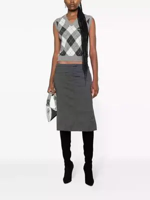 COURREGES Logo-patch Straight Skirt