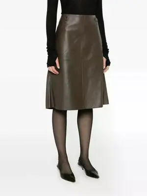 TOTEME Leather Midi Skirt