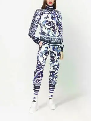 Dolce & Gabbana Majolica-print Zip-up Sweatshirt