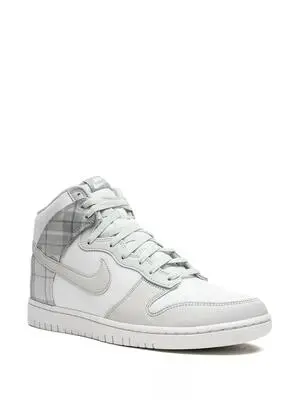 Nike Dunk High Plaid Sneakers - Grey