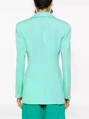 Balmain Virgin Wool Single-breasted Blazer - Blue