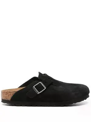 BIRKENSTOCK Boston Suede Mules - Black