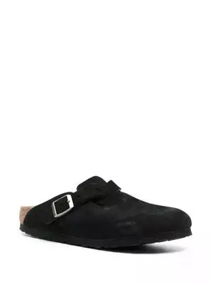 BIRKENSTOCK Boston Suede Mules - Black