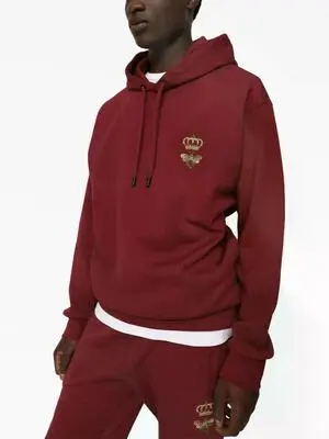 Dolce & Gabbana Motif-embroidered Pullover Hoodie - Red