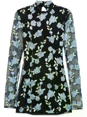 ROTATE BY BIRGER CHRISTENSEN Mesh Longsleeve Mini Dress