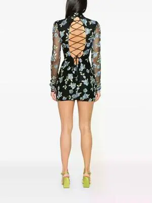 ROTATE BY BIRGER CHRISTENSEN Mesh Longsleeve Mini Dress