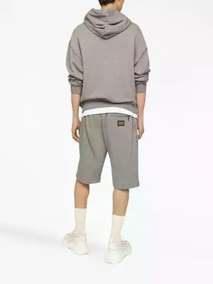 Dolce & Gabbana Logo-patch Cotton Hoodie - Grey